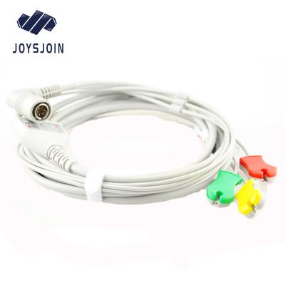 China Colin  One-piece 3lead ECG cable with leadwires , 6pin TPU material for sale