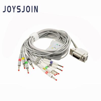 China siemens/Hellige 10 lead ekg cable with banana 4.0mm/3.0mm plug end electrodes,4.7K resistor,IEC for sale
