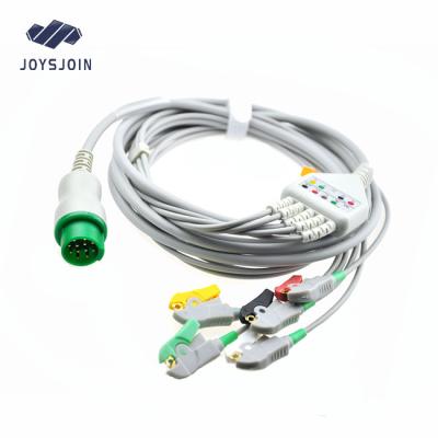 China Biolight 5 lead clip ECG cable and leadwires, TPU material patient cable for ecg machine for sale