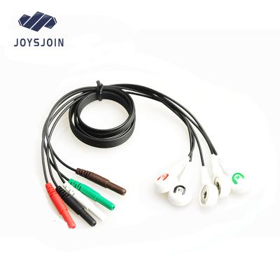China For DIN holter 3 lead ECG cable ,AHA TPU material patient cable for ecg machine for sale