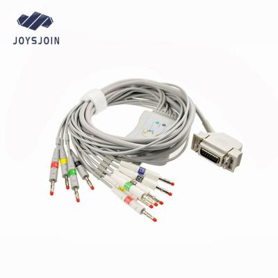 China Siemens 10 lead ekg cable with banana 4.0mm/3.0mm plug end electrodes 4.7K resistor for sale