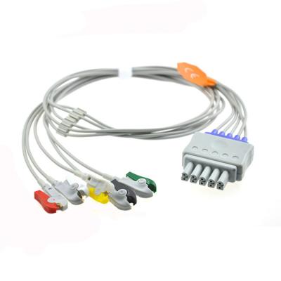 China siemens Euro 5 lead ecg cable leadwires , 3 lead ECG cable,ECG Lead cable for sale