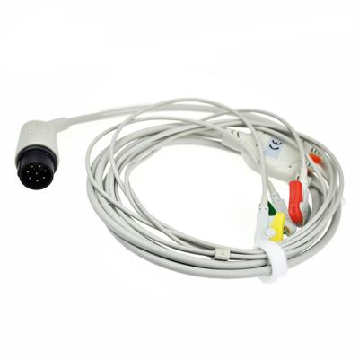 China Nihon Kohden 5 lead ecg cable, ECG patient cable with leadwires for sale
