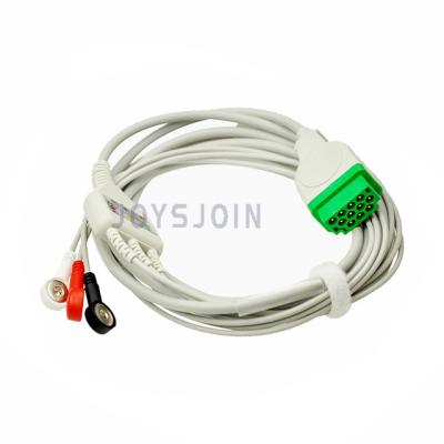 China GE ECG cable 5-lead ecg cable, 3 lead ecg cable,one piece ecg cable with leadwires for sale