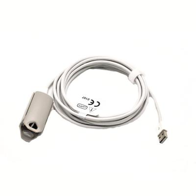 China USB reusable adult finger clip spo2 sensor can directly use with computer, 1m/3m TPU heart rate sensor spo2 for sale