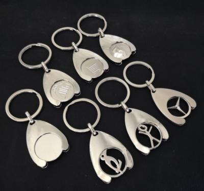 China Caddy Coin With Keyring Logo Coin Key Holder Dollar Euro Token Keychain for sale