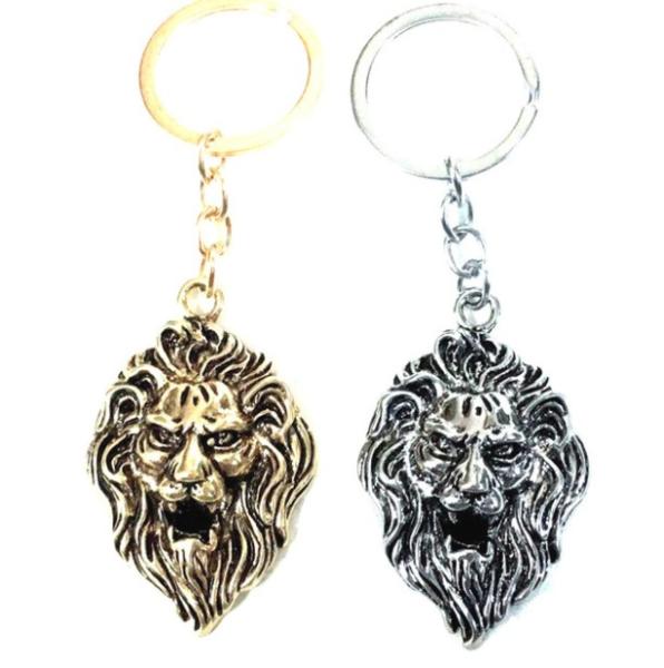 Quality Lion Head Metal Keychains Metal Animal Keychain Key Holder Souvenirs for sale