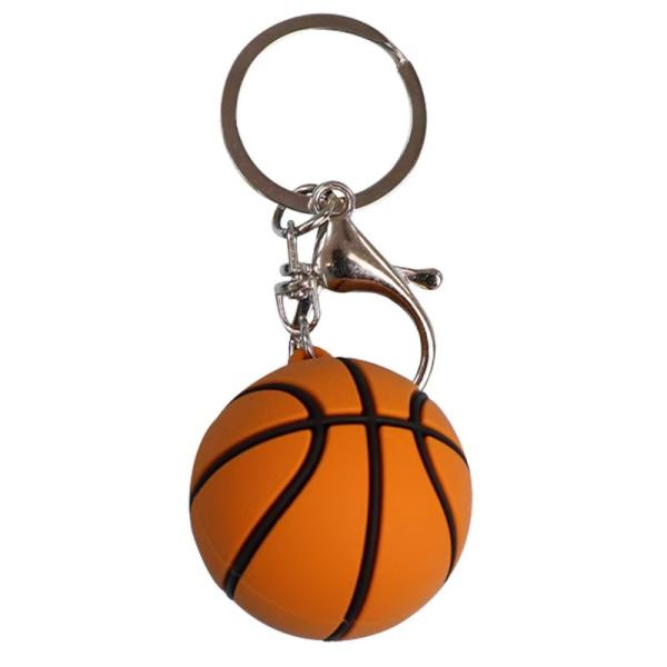 Quality Creative Realistic PVC Keychain Three-dimensional Basketball Pendant Cute Tennis Ball Cartoon Billiard Cue Schoolbag for sale