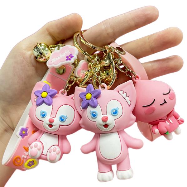 Quality Custom Design 2D Figure Silicon Keychain Rubber Key Chains Personalized Cheap Cartoon 3D PVC Rubber Keychain with Wrist Strap for sale