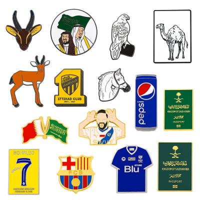 China Custom Made Uae Oman Chiief Logos Zinc Alloy Saudi Arabia Lapel Enamel Pin Badge UAE Pins for National Day for sale