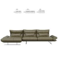 Quality Large Suspended Metal Leg Designer Leather Sofa for Apartments Villas Hotels for sale
