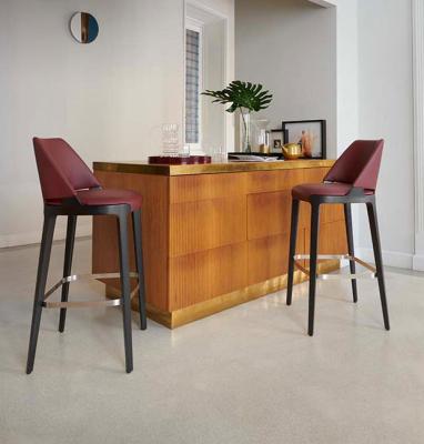 China Comfortable Bar Stools Modern Minimalist Design Premium Leather Metal Materials for sale