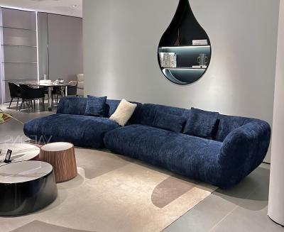 China Modern Luxury Cloud Chenier Sofa Navy Blue Sectional Apartment Furniture for sale