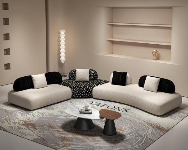 Quality Modern Combination Curved Fabric Sofa For Apartments Villas Hotels for sale