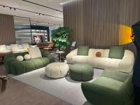 Quality Internet Famous Pumpkin Fabric Bubble Sofa Set Sage Green Cream White for sale