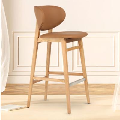 China Designer Nordic Bar Stool Modern Upholstered Counter Height Chair Minimalist Style for sale