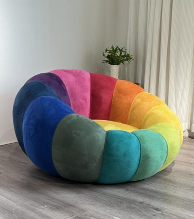 Quality Rainbow Colored Pumpkin Shaped Compression Sofa Apartment Furniture for sale