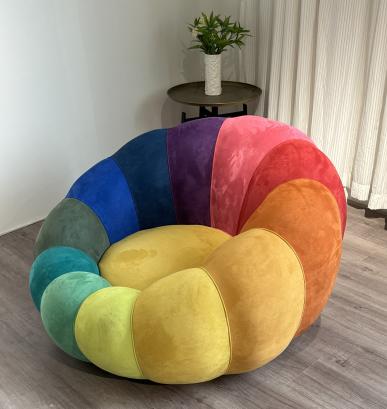 Quality Rainbow Colored Pumpkin Shaped Compression Sofa Apartment Furniture for sale