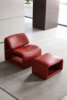 Quality Italian Minimalist Curved Lounge Chair Designer Single Lazy Sofa with Ottoman for sale