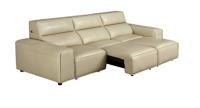 China Modern Minimalist Stretchable Footrest Function Sofa Cream Leather Multi-Functional Design for sale