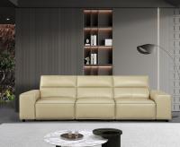 China Modern Minimalist Stretchable Footrest Function Sofa Cream Leather Multi-Functional Design for sale