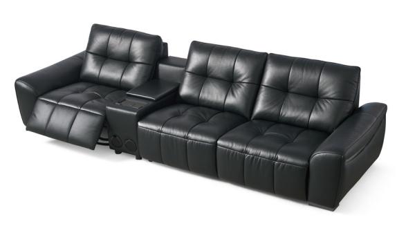 Quality Modern Home Theater Style Black Electric Sofa For Villa Living Room for sale