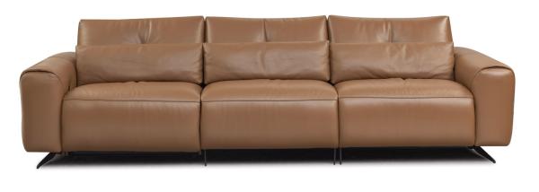 Quality Modern Living Room Dual Electric Adjustable Headrests Leather Sofa Functional Design for sale