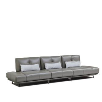 Quality Modern Adjustable Backrest Function Sofa Dark Gray Leather Modular Design for sale