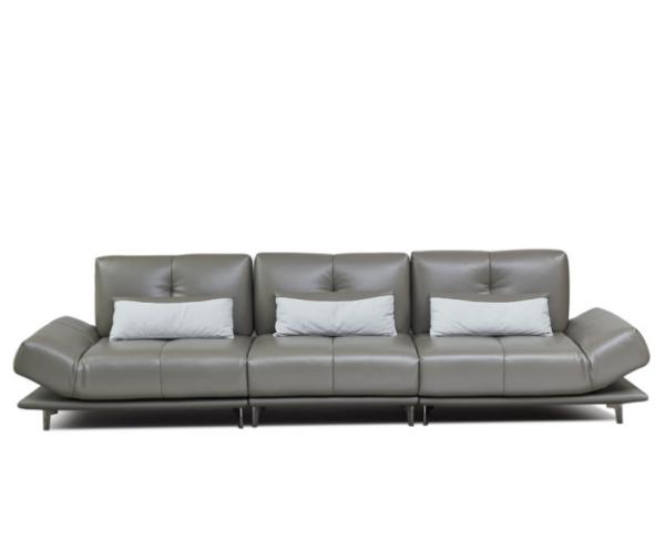 Quality Modern Adjustable Backrest Function Sofa Dark Gray Leather Modular Design for sale