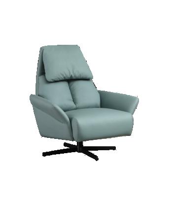 China 360 Swivel Recliner Chair Sage Green Leather Modern Functional Chair for sale