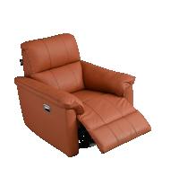 Quality Modern Swivel Recliner Chair with Buttery Smooth Leather and Caramel Hue for sale