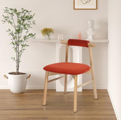 China Nordic Solid Wood Upholstered Dining Chair Modern Design Comfortable Seating for sale