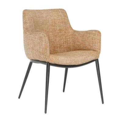 China Modern Curved Armrest Upholstered Dining Chair for Hotel Apartment Restaurant for sale