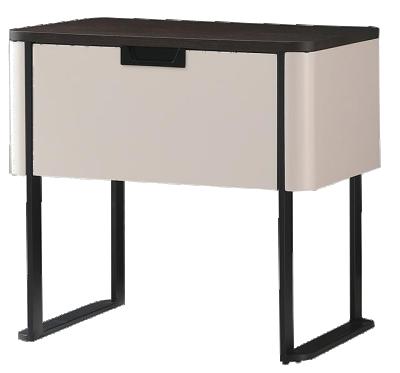 China Modern Minimalist Black White Color Blocked Bedroom Nightstand With Drawer Storage for sale
