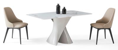 China Luxury Italian Style Rectangular Kitchen Table with Marble Look Top for sale