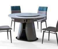 China Modern Statement Dining Table Curved Pedestal Design for Small Spaces for sale