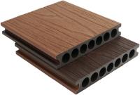 China Second generation round hole double-sided co extruded outdoor WPC flooring for sale