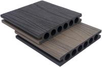 China Second generation round hole double-sided co extruded outdoor WPC flooring for sale