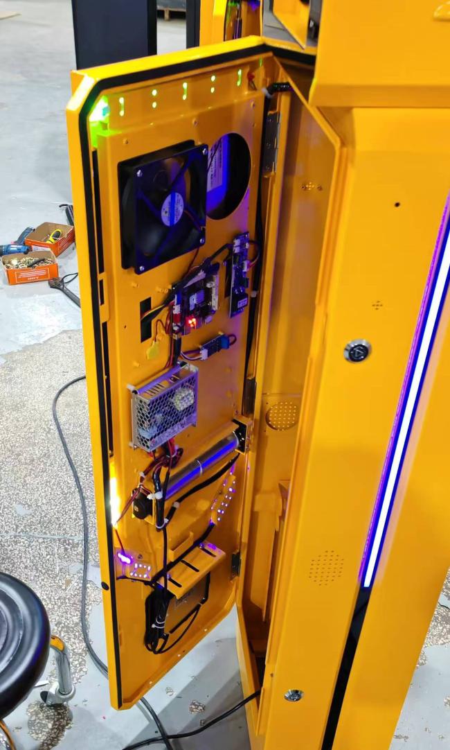 Parking machine installed in commercial setting