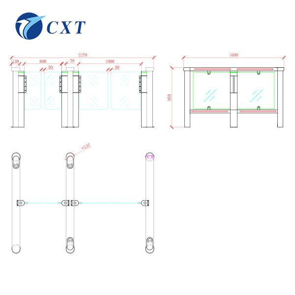 Quality Office Building Waterproof Waist Height Turnstile Glass Swing Turnstile for sale