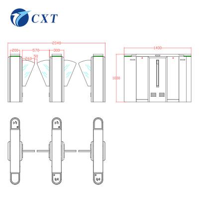 China Office 300 People/Min Flap Gate Barrier Automatic Systems Turnstiles YW200 for sale