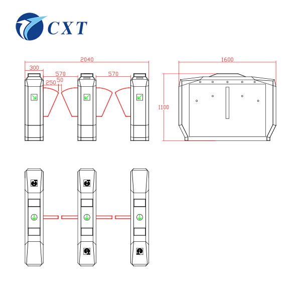 Quality Indoor Electronic Barrier Gates 600mm Passage Width 304 Stainless Steel for sale