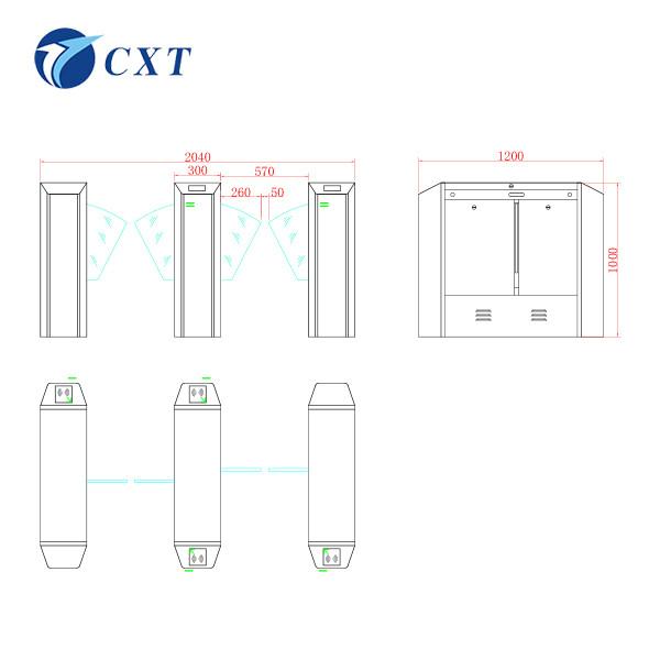 Quality Brushless Motor Flap Barrier Gate Bi Directional For Ticket Station for sale