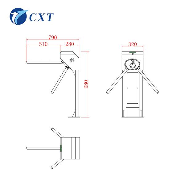 Quality Vertical Compact Tripod Turnstile Gate Single Directional For Indoors for sale