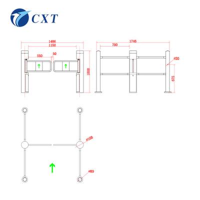 China Anti Pinch Swing Barrier Gate 304 Stainless Steel Convenient for sale
