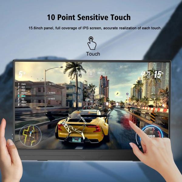Quality 4k Gaming Laptop Extend Portable Monitor Touchscreen High Resolution 15.6 Inch for sale