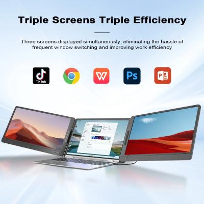 China Custom 14inch Laptop Monitor Extender Trio Triple Monitor 1920x1080 for sale