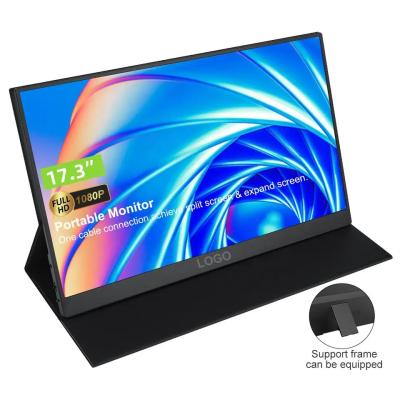 China 17.3 Inch USB-C Portable Monitor With Built In Battery 10000mAh Touch Screen 4K For Laptop for sale