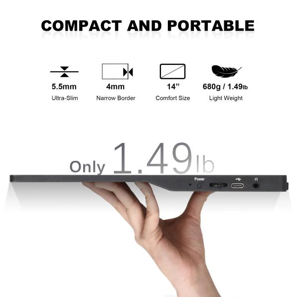 1080P FHD ゲーム USB ポータブル タブレット ラップトップ 外部画面拡張器 14 インチ