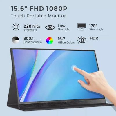 China Touchscreen Externe 15,6 inch draagbare monitor HDMI LCD Voor PS5 ODM Te koop